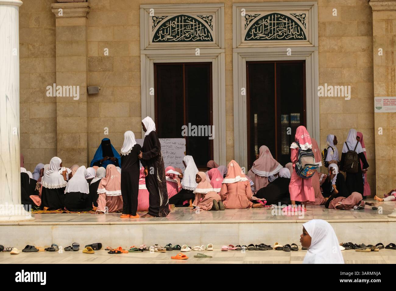 Ghana, Accra. Female Students Attending Islamic Studies Class at the ...