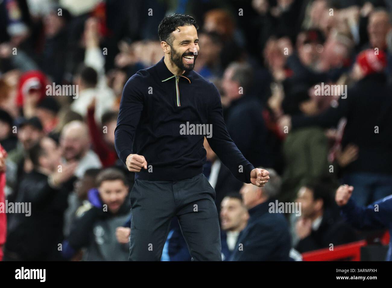 Ruben Amorim manager of Manchester United celebrates his side's goal to ...