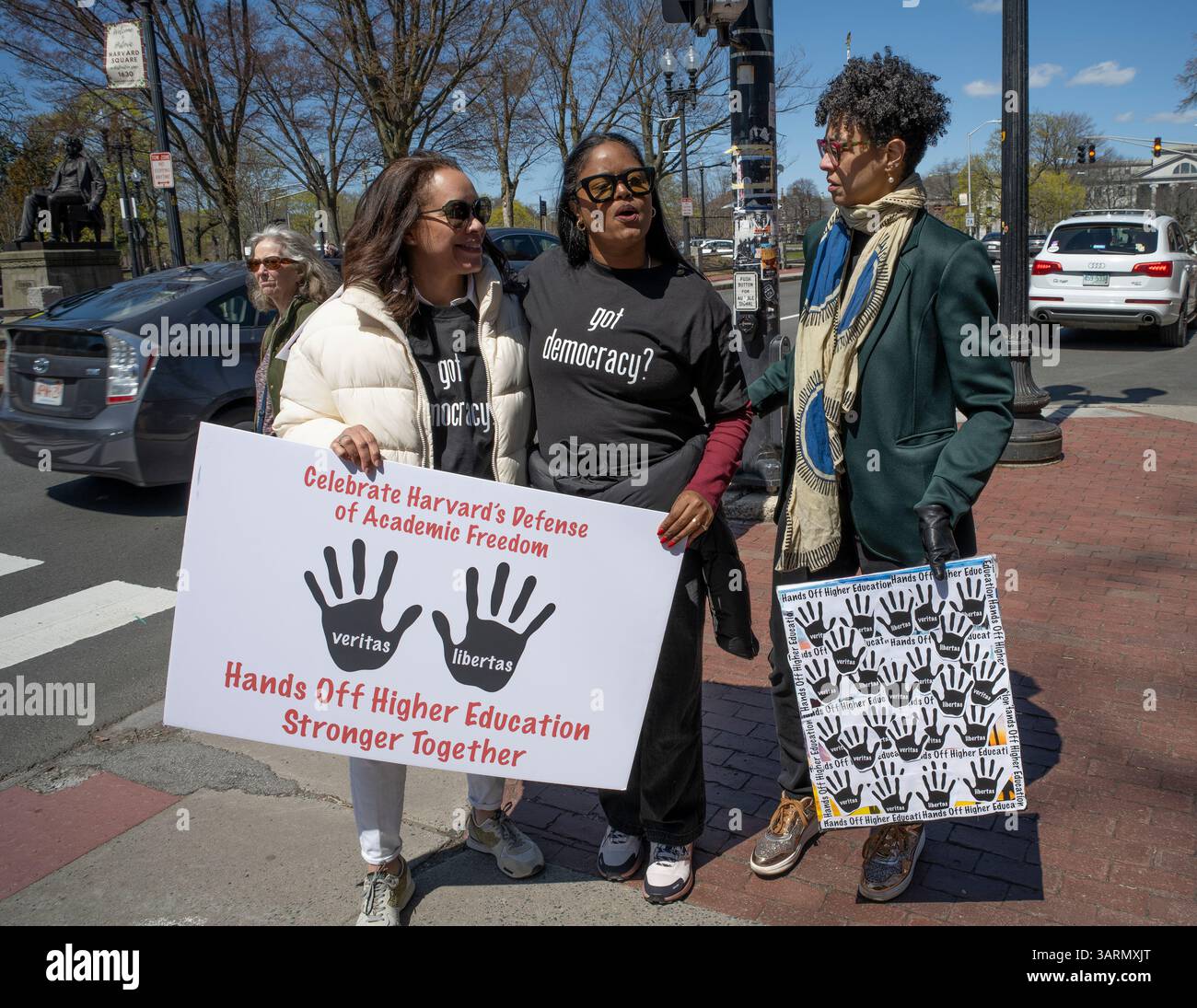 April 17, 2025 Cambridge, Massachusetts, United States. Students ...