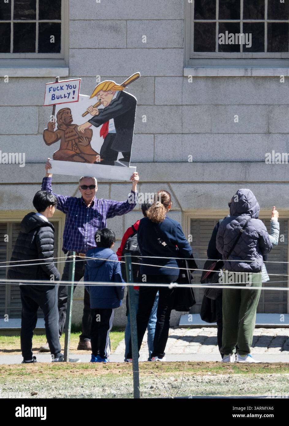 April 17, 2025 Cambridge, Massachusetts, United States. Students ...