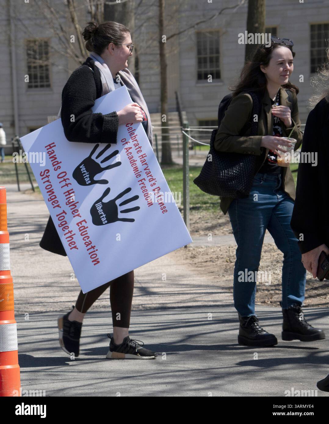 April 17, 2025 Cambridge, Massachusetts, United States. Students ...