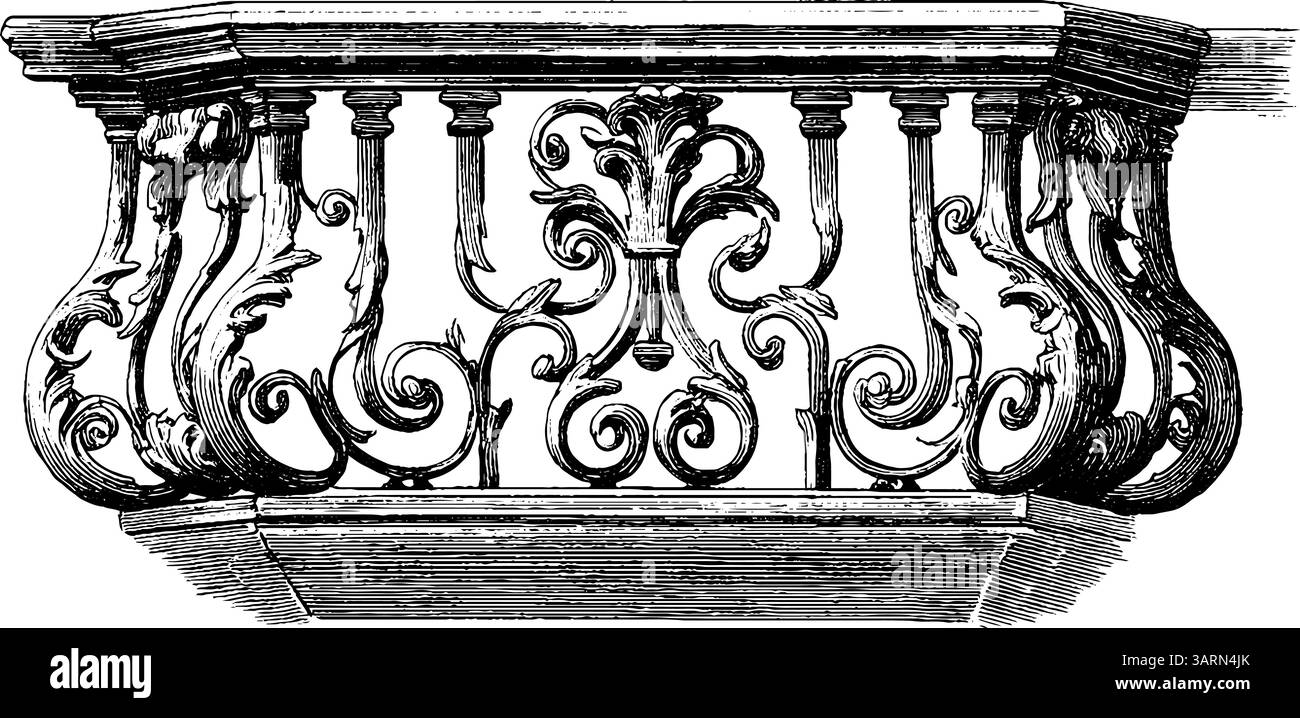 Intricate baroque architectural column design for classic decor ...
