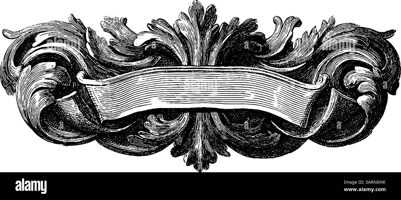 Ornate baroque cartouche design for elegant decorative projects Stock ...