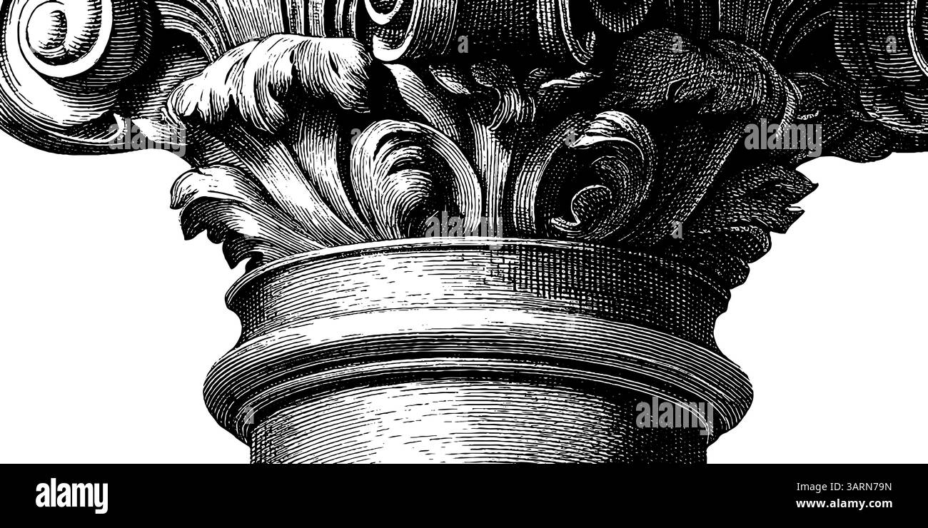 Baroque cherub with lyre engraving for decorative design and art ...