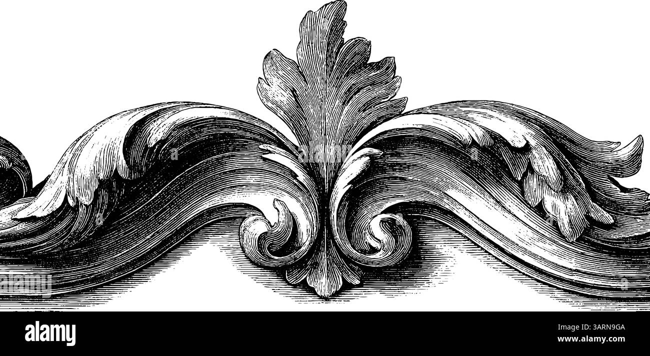 Intricate baroque cornice design for architectural illustration Stock ...