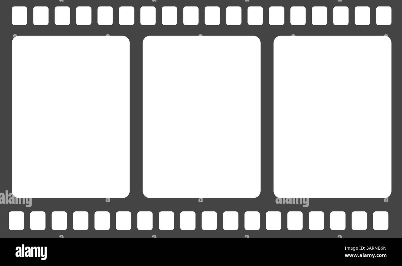 Trendy film strip frame template with four empty slots, cinema reel ...