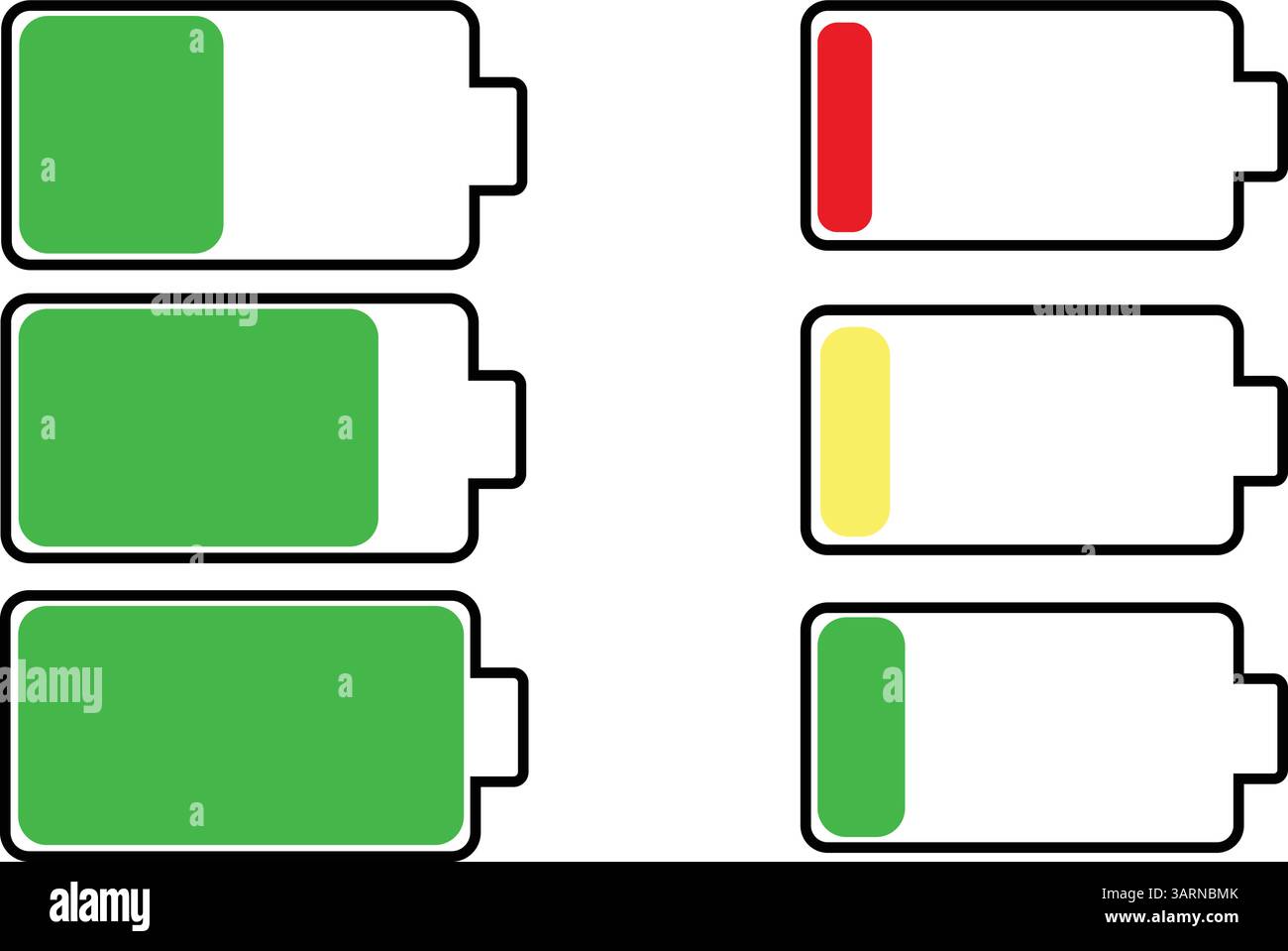 Battery Life from zero to full vector set Stock Vector Image & Art - Alamy