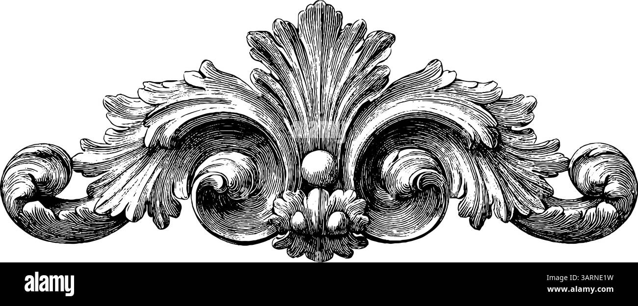 Elegant baroque decorative medallion for classic design and ...