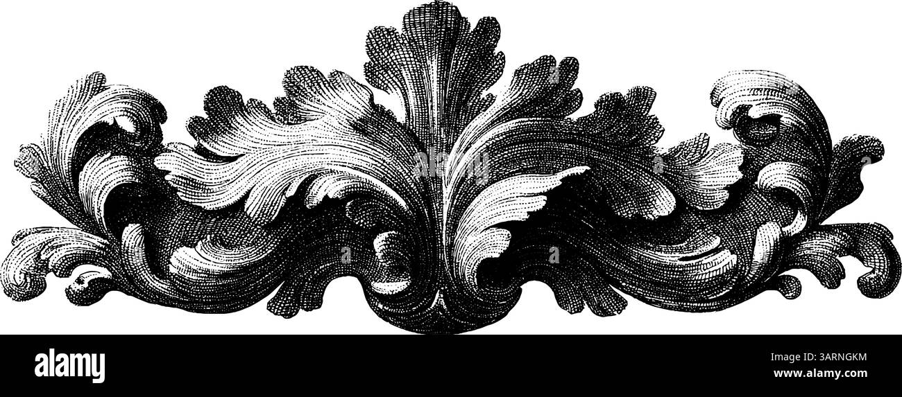 Elegant baroque floral ornament design for decorative projects Stock ...