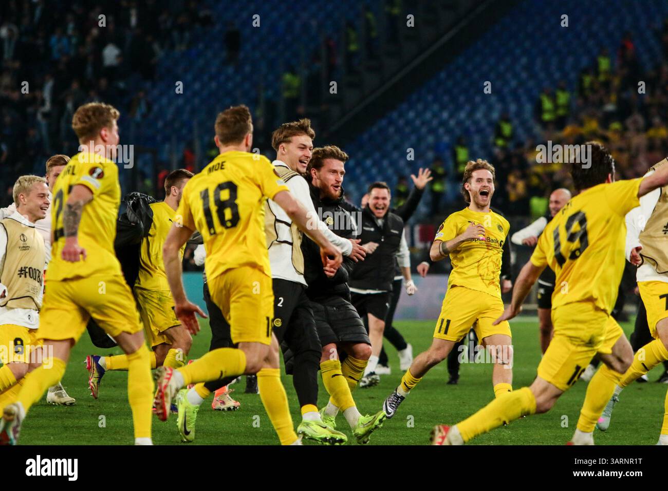 Rome, Italy. 18th Apr, 2025. Ole Didrik Blomberg of FK Bodo/Glimt ...