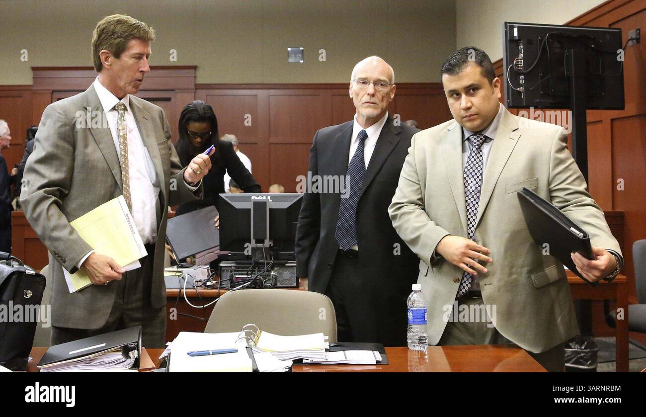 June 6, 2013 - Sanford, FL, USA - George Zimmerman, right, the accused ...