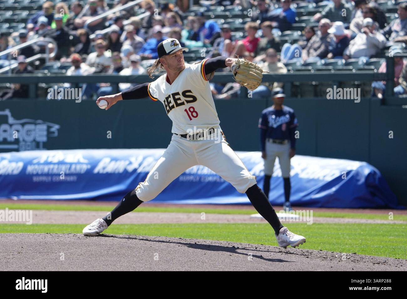 South Jordan UT, USA. 13th Apr, 2025. Salt Lake pitcher Shaun Anderson ...