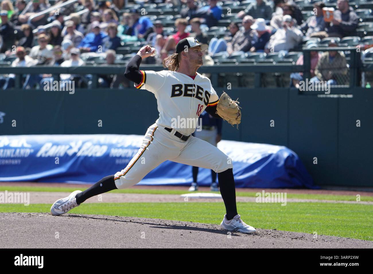 South Jordan UT, USA. 13th Apr, 2025. Salt Lake pitcher Shaun Anderson ...