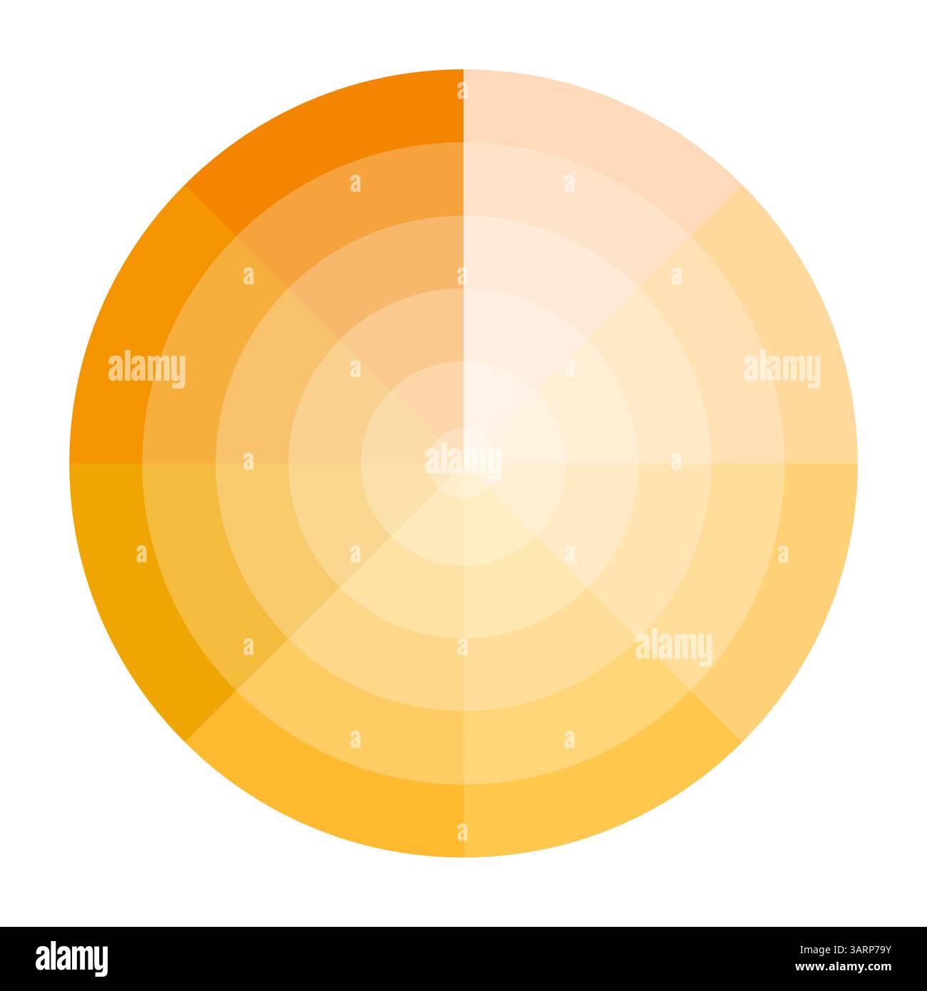 Orange yellow wheel. Gradient color palette. Bright warm hues. Vector ...