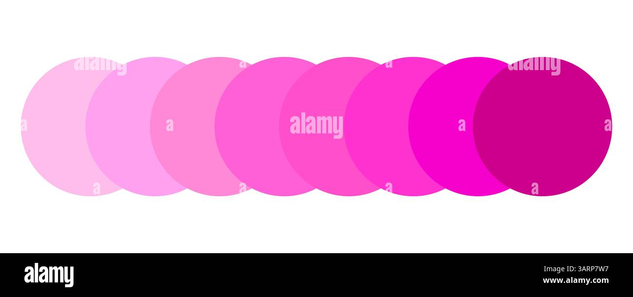 Pink tone circles. Gradient color blend. Saturated ring palette. Vector ...