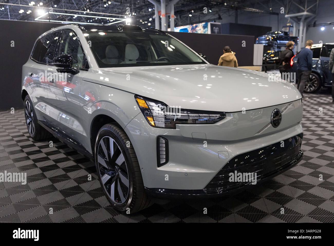 Press preview of the New York International Auto Show Volvo EX90 on the ...