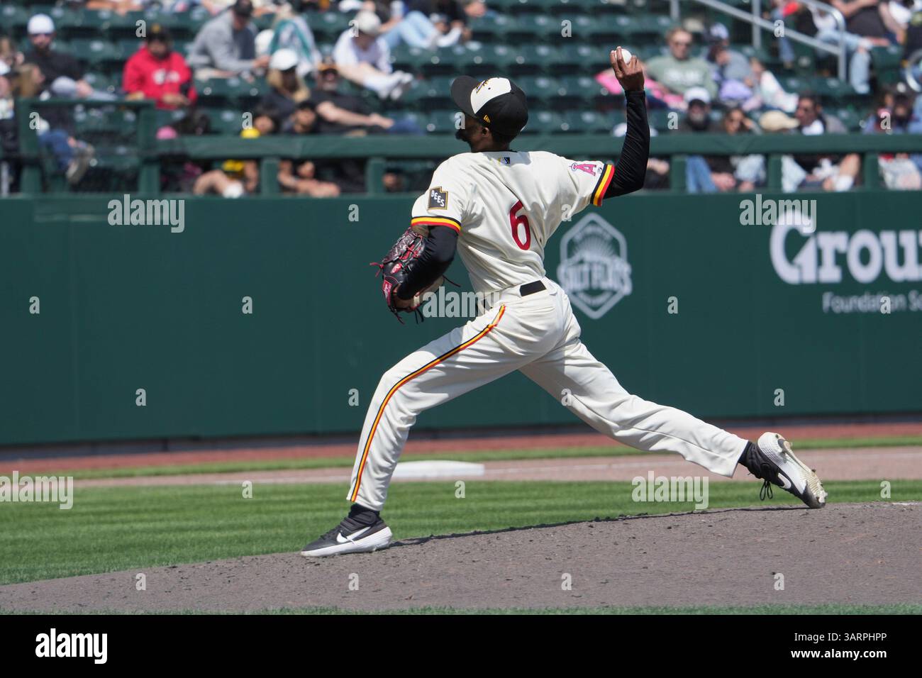 April 22 2023: Salt Lake pitcher Carl Edwards Jr (6) throws a pitch ...
