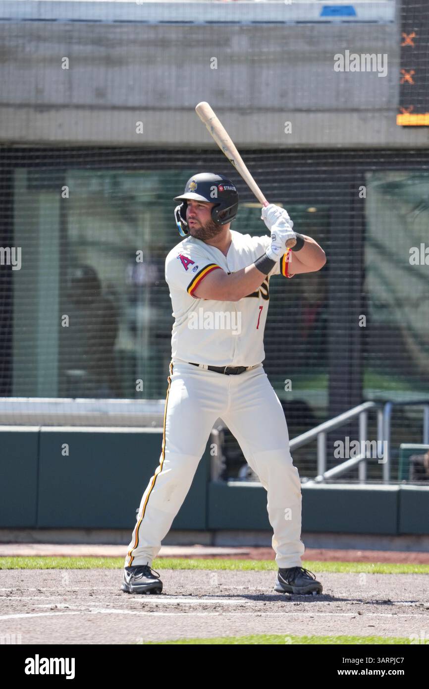 South Jordan, USA. 13th Apr, 2025. April 13 2025: Salt Lake shortstop ...