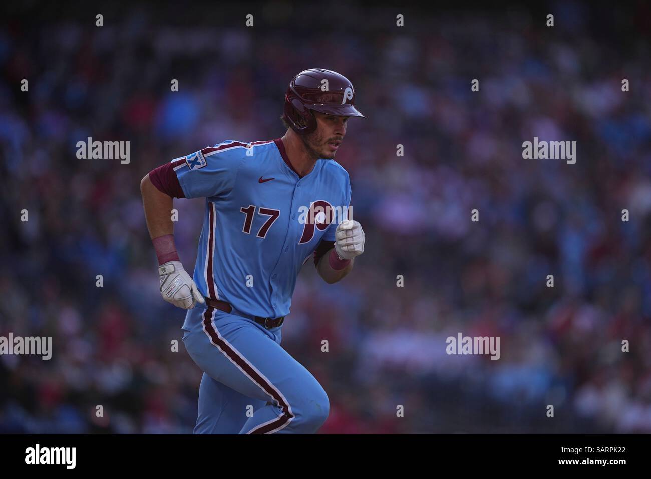 Philadelphia Phillies' Max Kepler in actin during the sixth inning of a ...