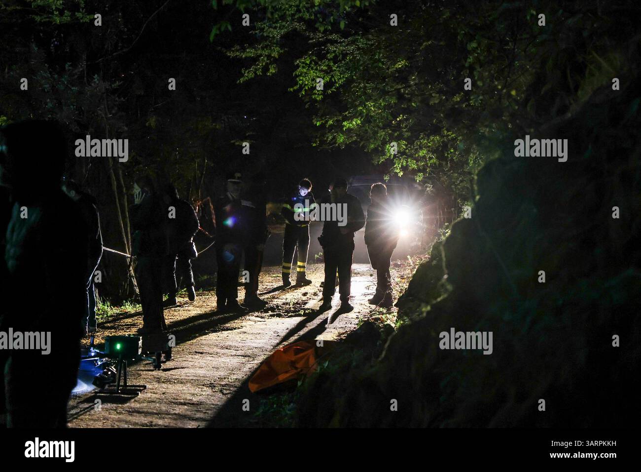 Rescuers at work near the site of the Monte Faito cable car crash that ...