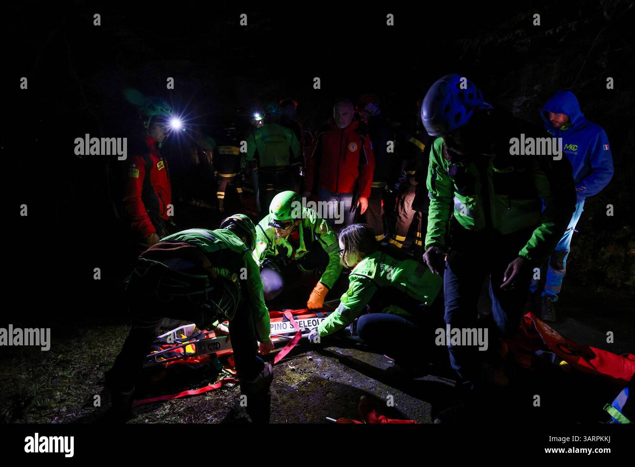 Rescuers at work near the site of the Monte Faito cable car crash that ...