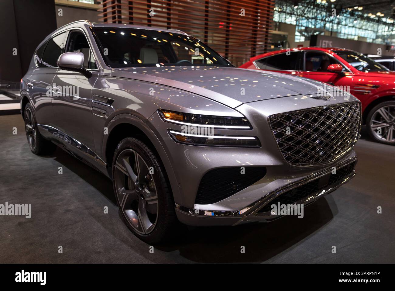 Press preview of the New York International Auto Show Genesis GV80 ...