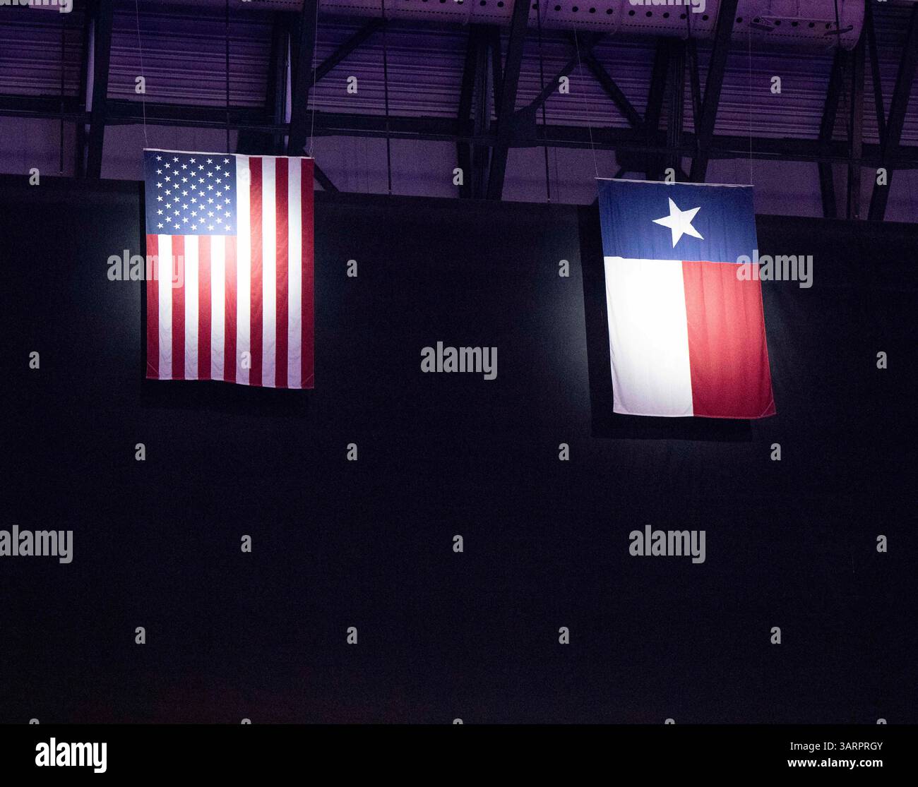 Ft Worth, Texas, USA. 17th Apr, 2025. The National anthem spotlight ...