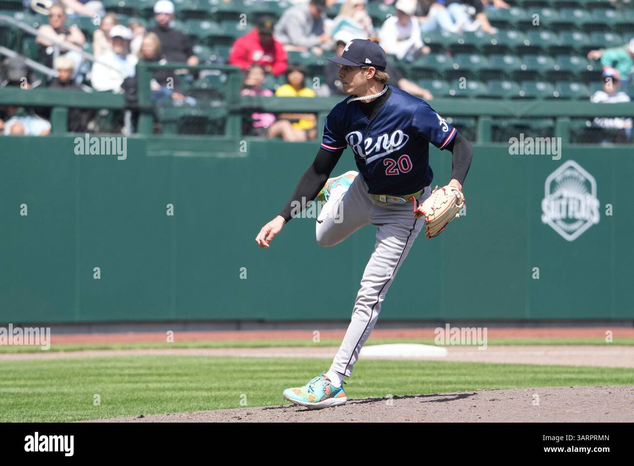 South Jordan, USA. 13th Apr, 2025. April 13 2025: Reno pitcher Drey ...