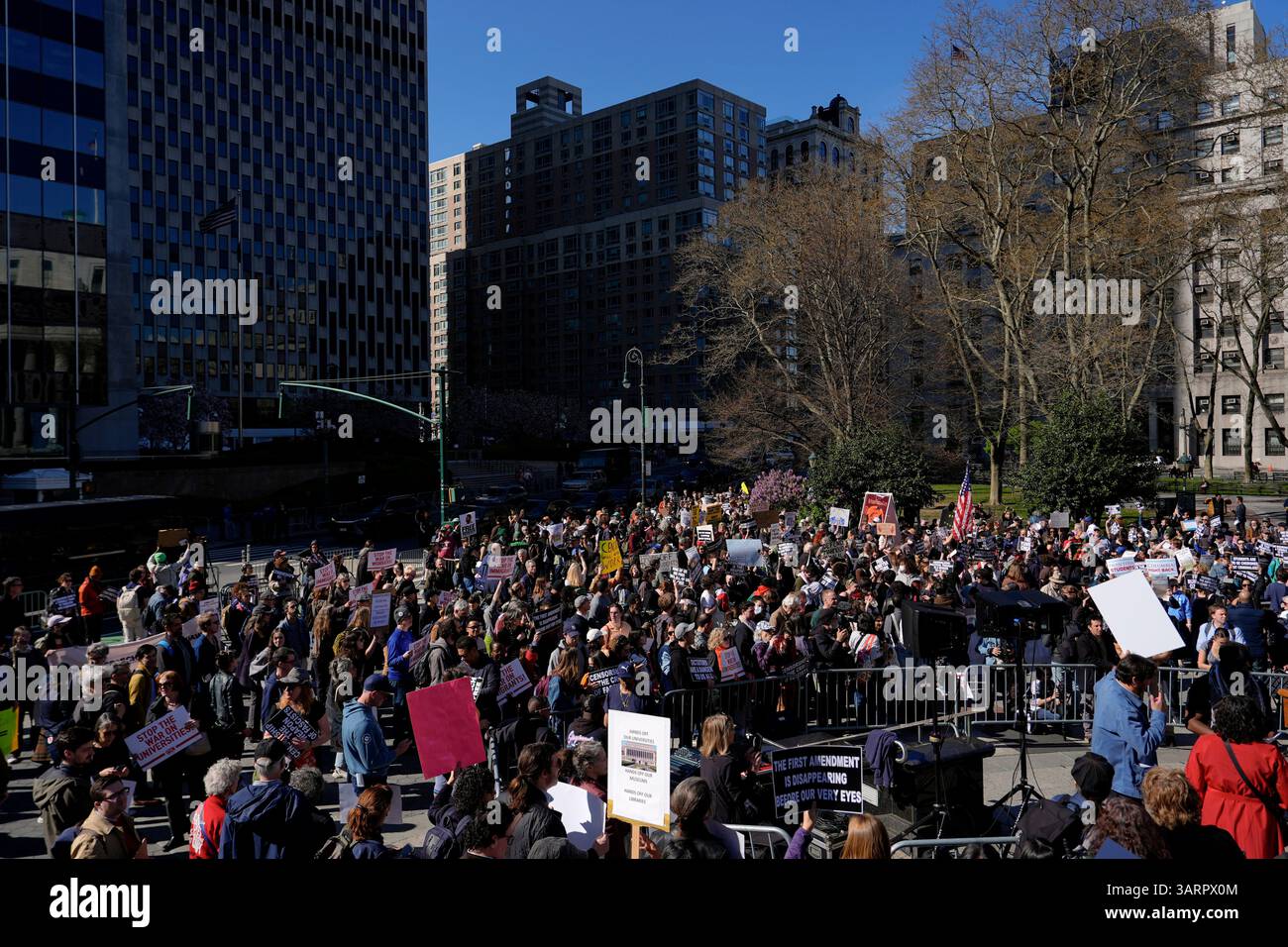 Demonstrators protest in Foley Square on the Day of Action for Higher ...