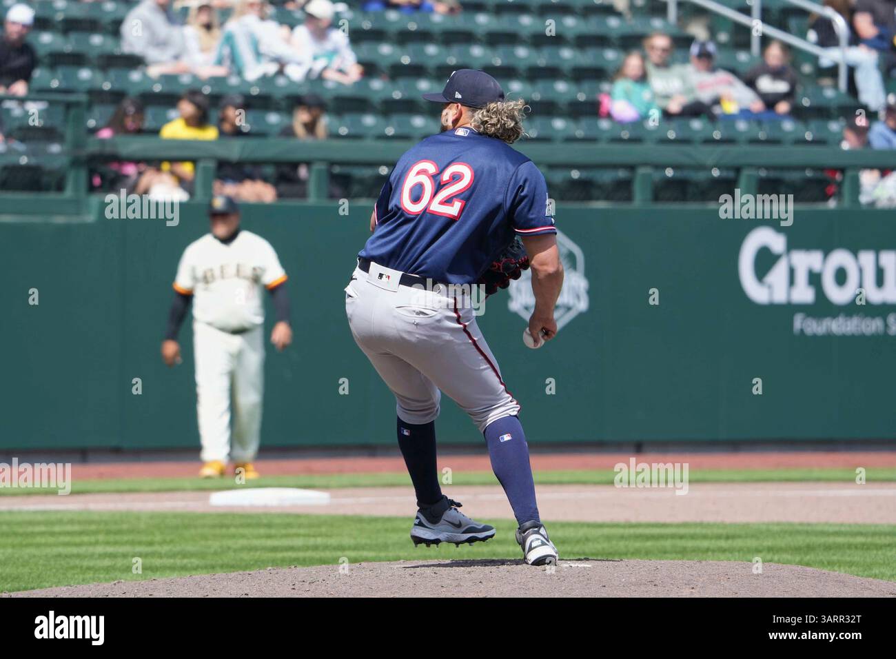 April 13 2025: Reno pitcher Juan Morillo (62) throws a pitch during the ...