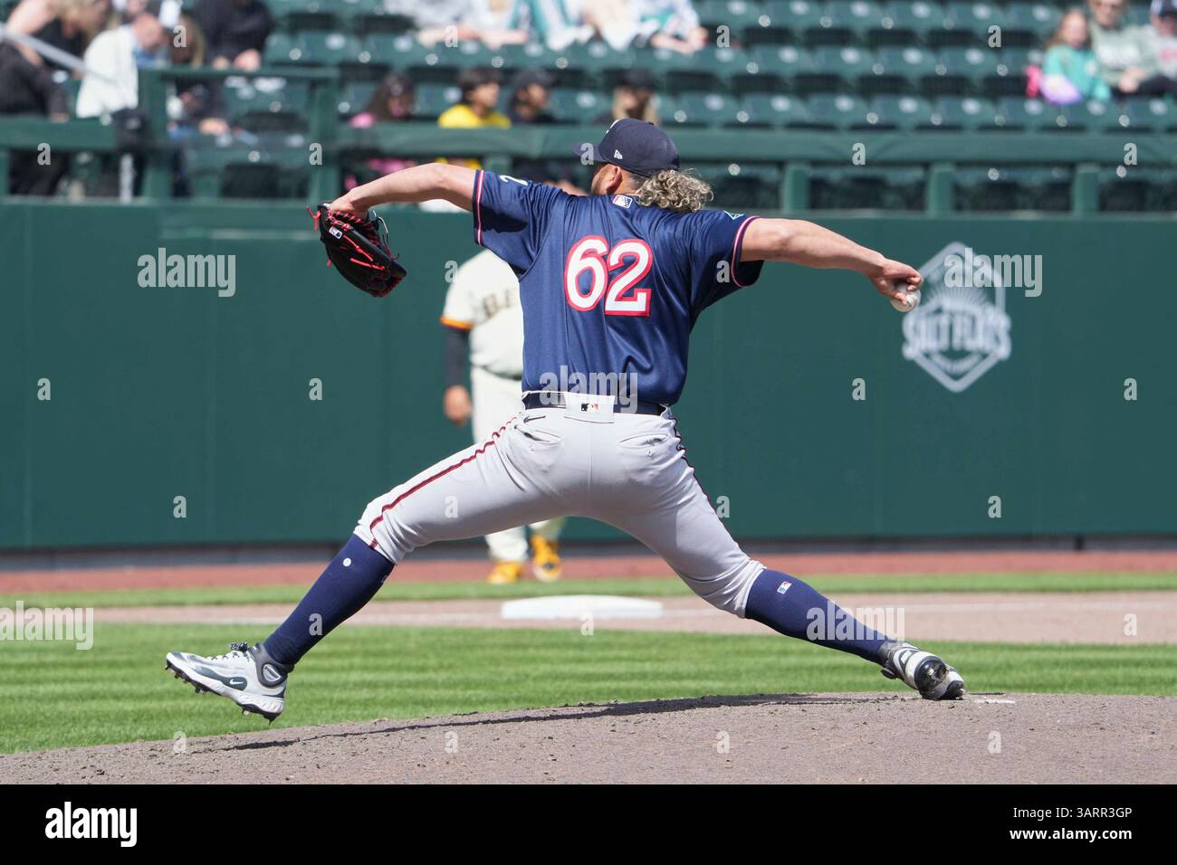 April 13 2025: Reno pitcher Drey Jameson (20) throws a pitch during the ...