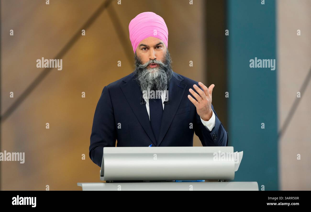 Montreal, Canada. 17th Apr, 2025. New Democratic Party Leader Jagmeet ...
