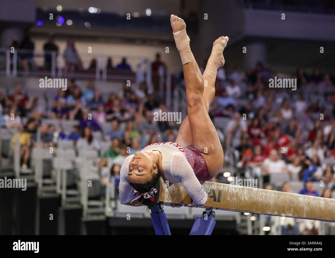 April 17, 2025: Oklahoma's Addison Fatta on the balance beam during ...