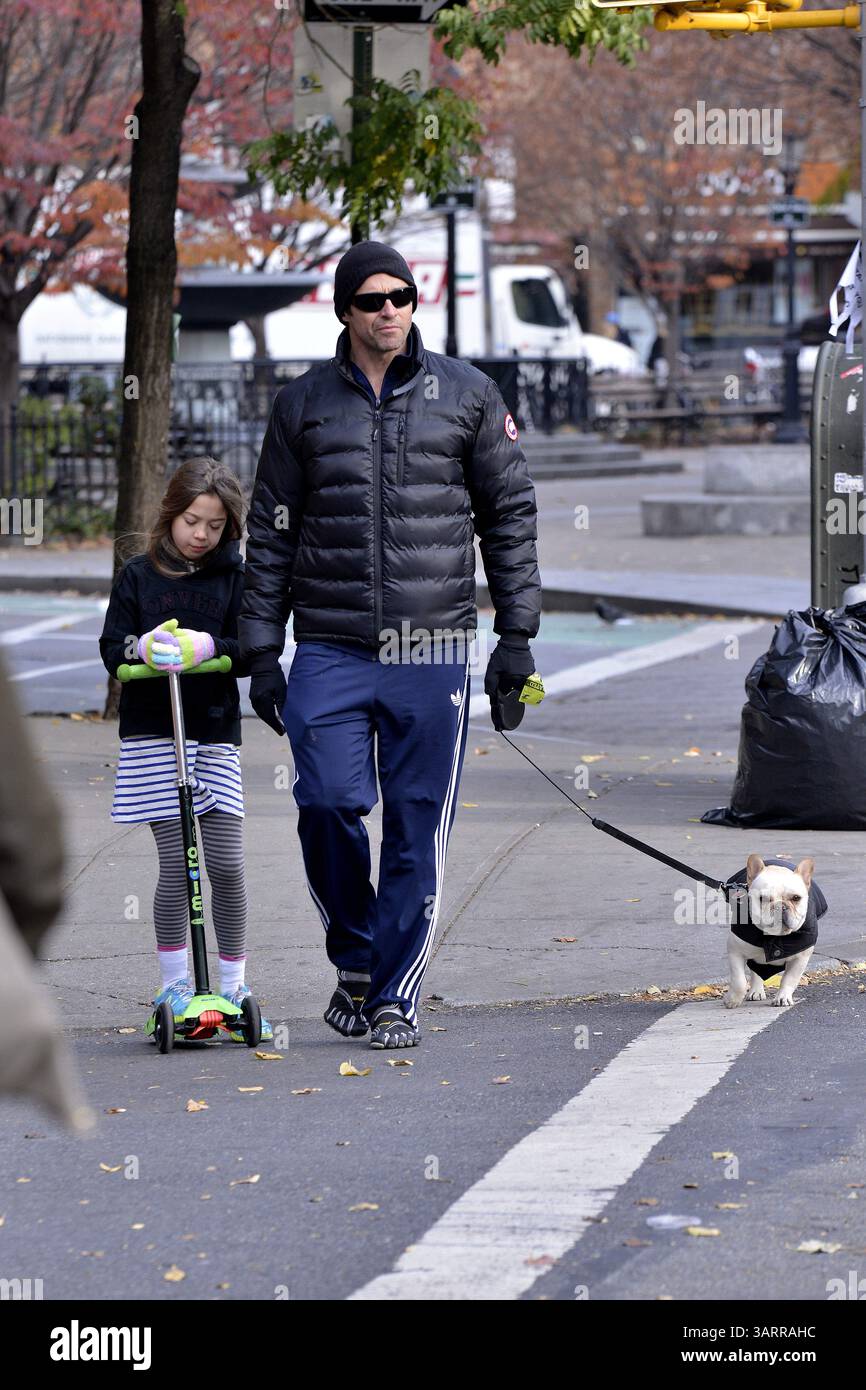 Nov. 15, 2013 - New York City, NY, USA - Actor Hugh Jackman walks in ...