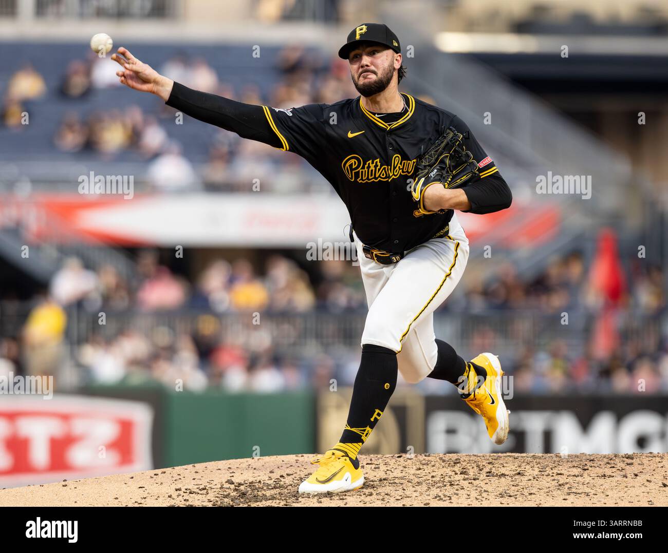 Pittsburgh Pirates pitcher Paul Skenes on the mound against the ...
