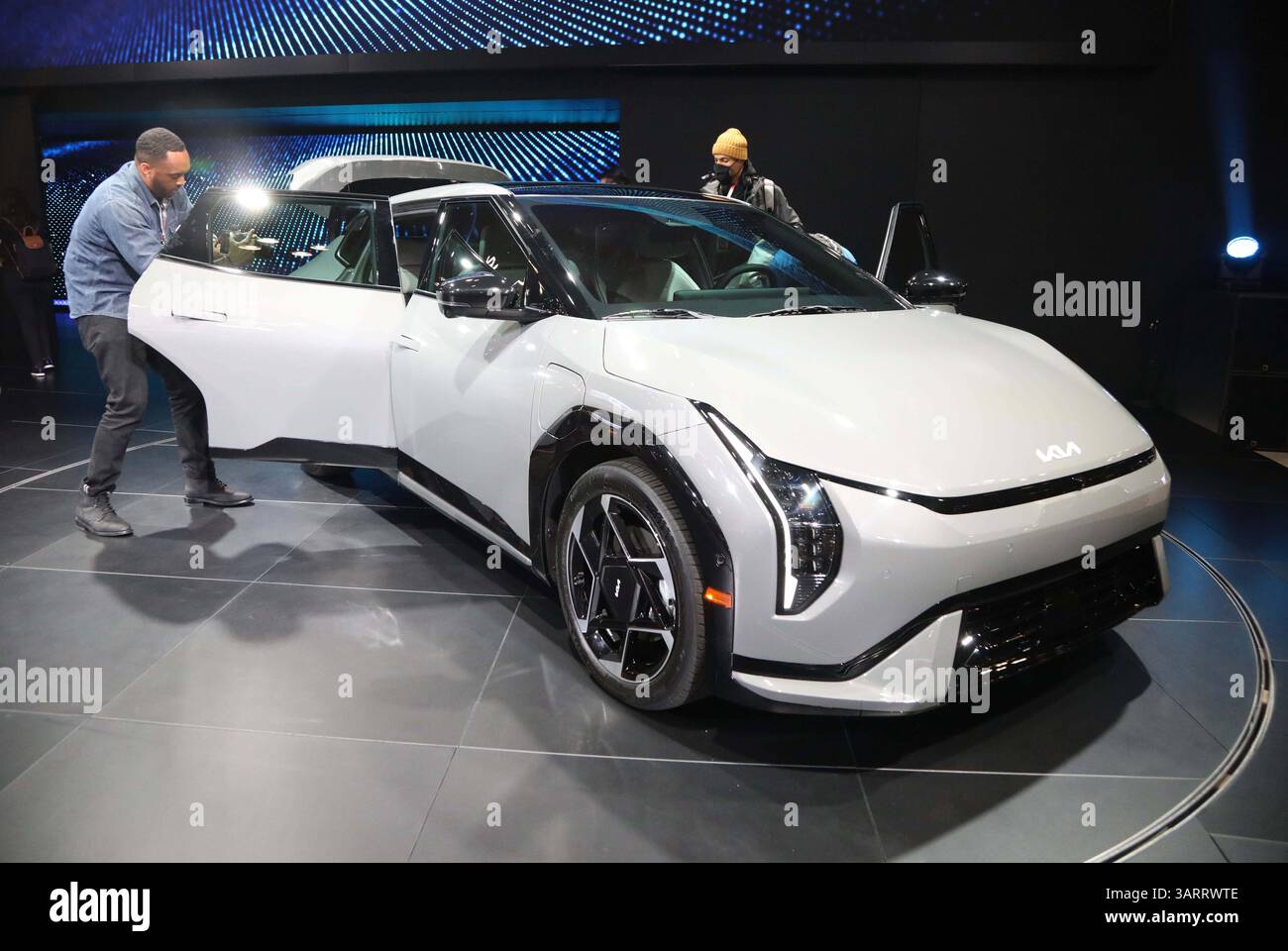 New York, New York, USA. 16th Apr, 2025. 2026 KIA EV4 GT-LINE seen on ...