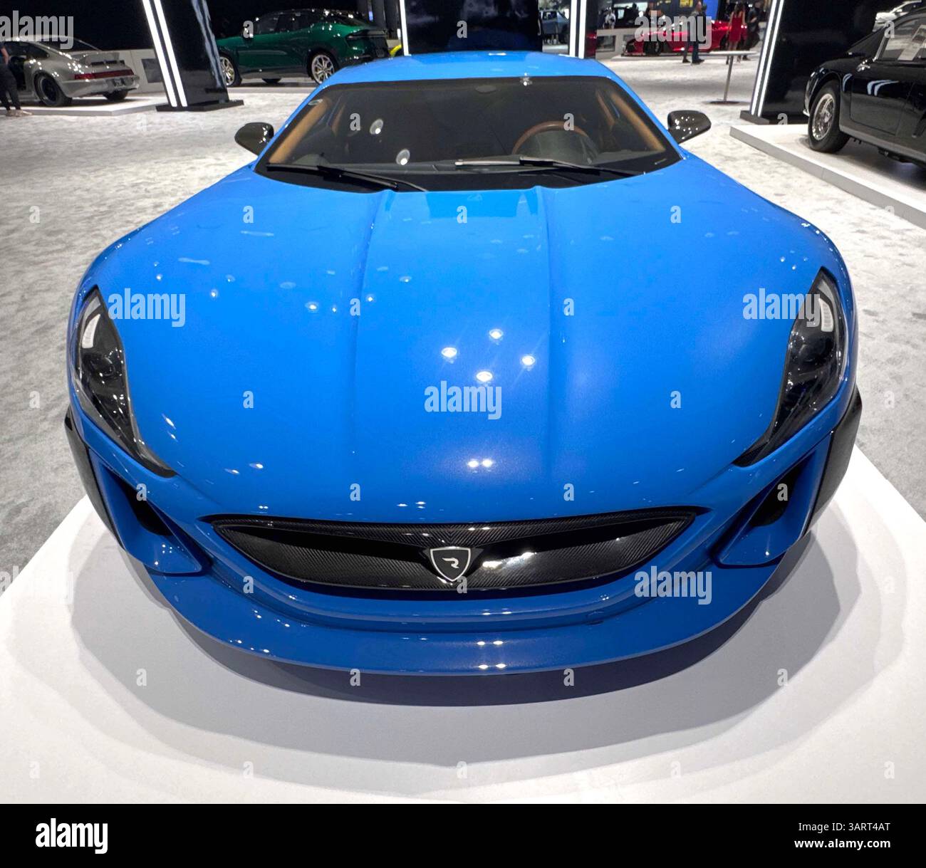 New York, New York, USA. 16th Apr, 2025. RIMAC NEVERA seen on display ...