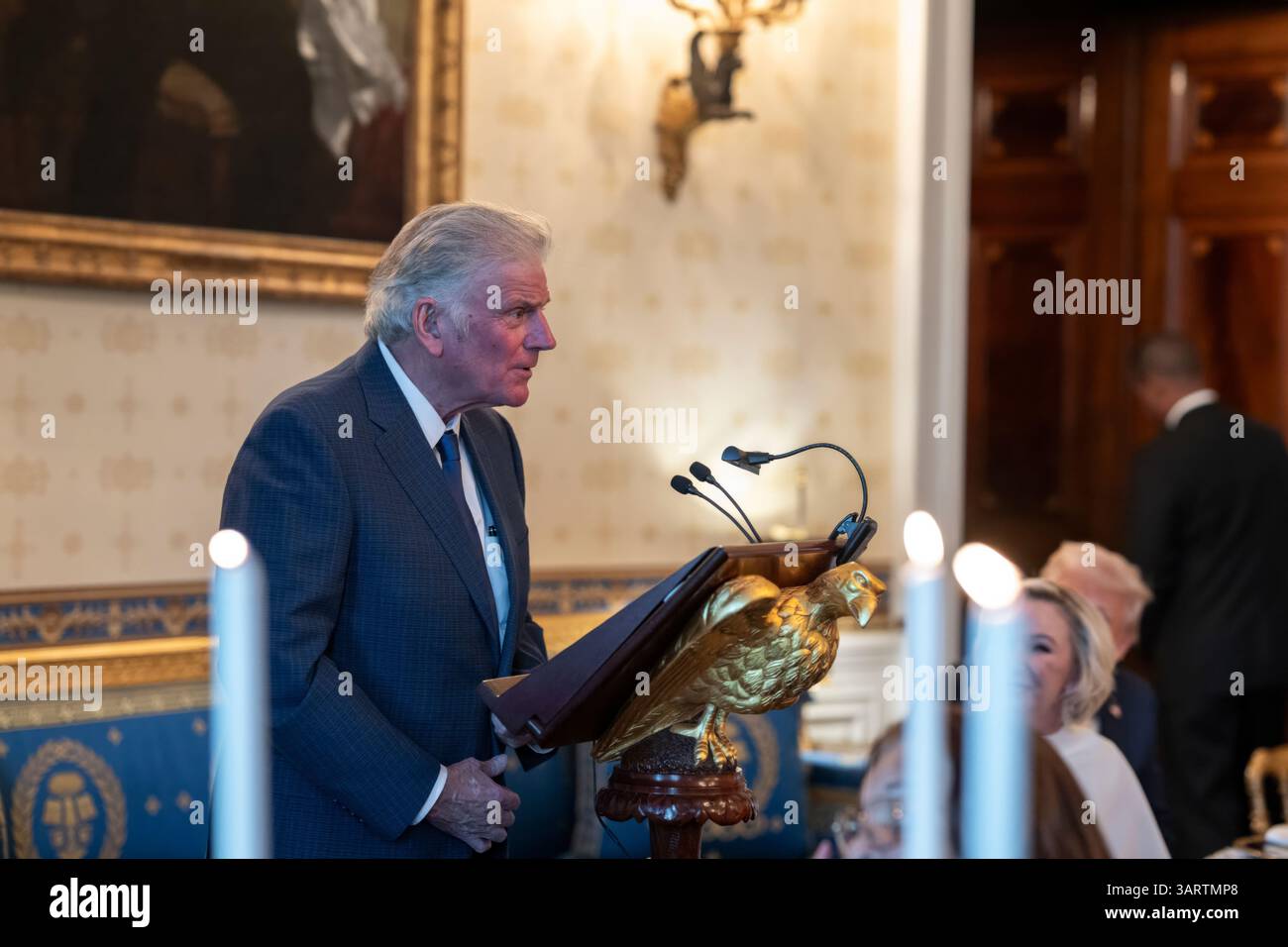 Reverend Franklin Graham offers a prayer during an Easter prayer ...