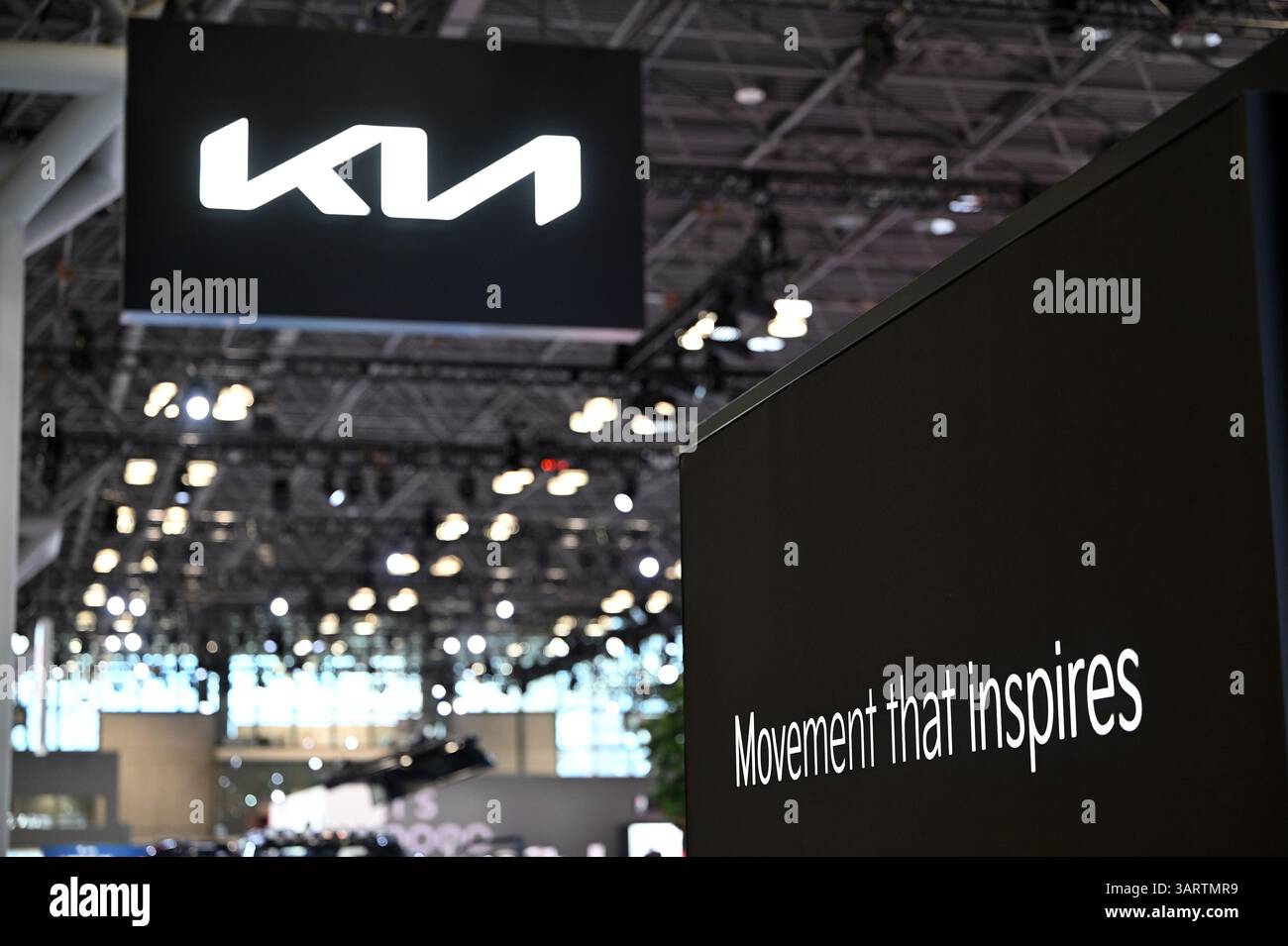 New York, USA. 17th Apr, 2025. Korean automaker Kia shows cars at the ...