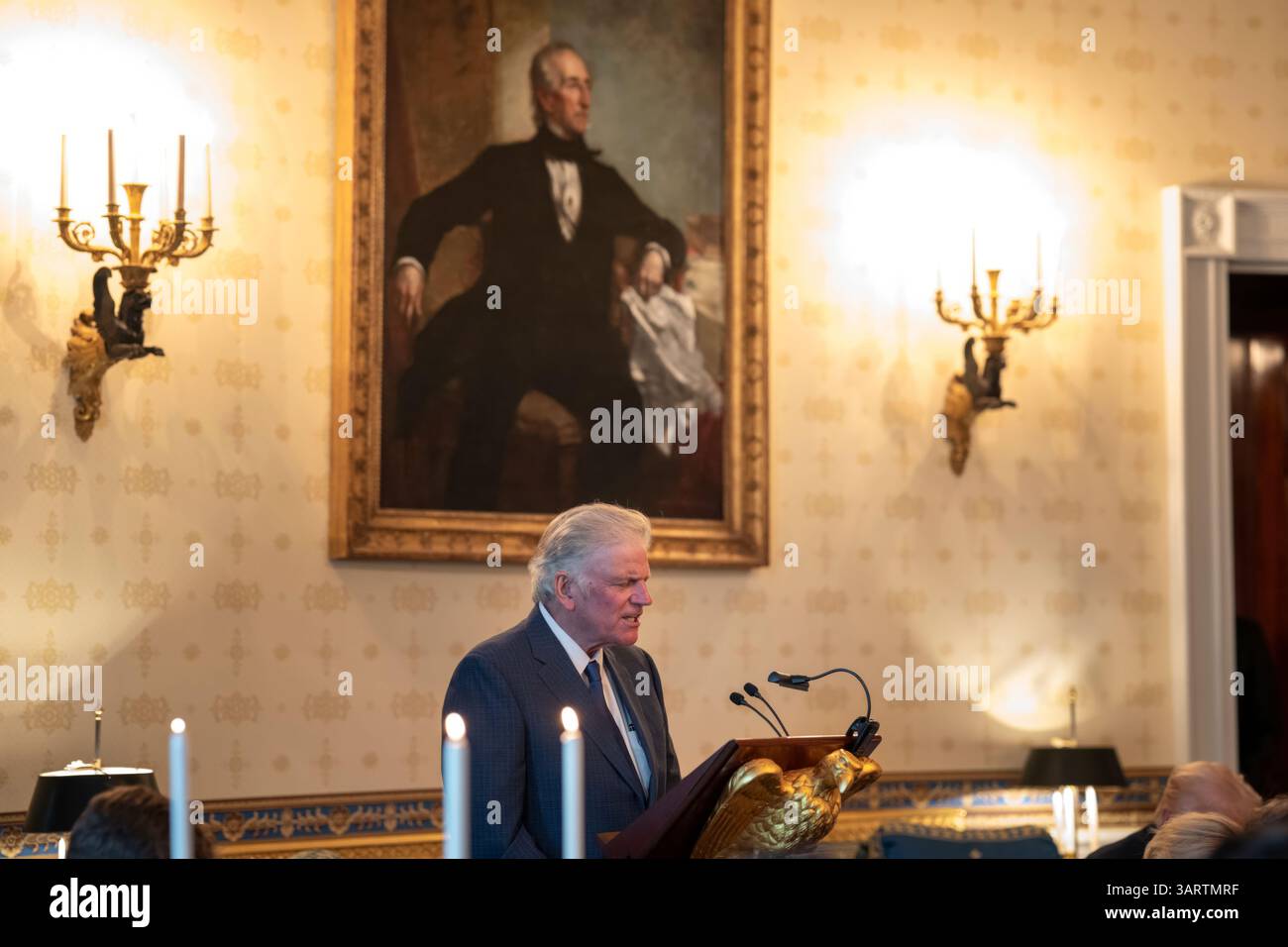 Reverend Franklin Graham offers a prayer during an Easter prayer ...
