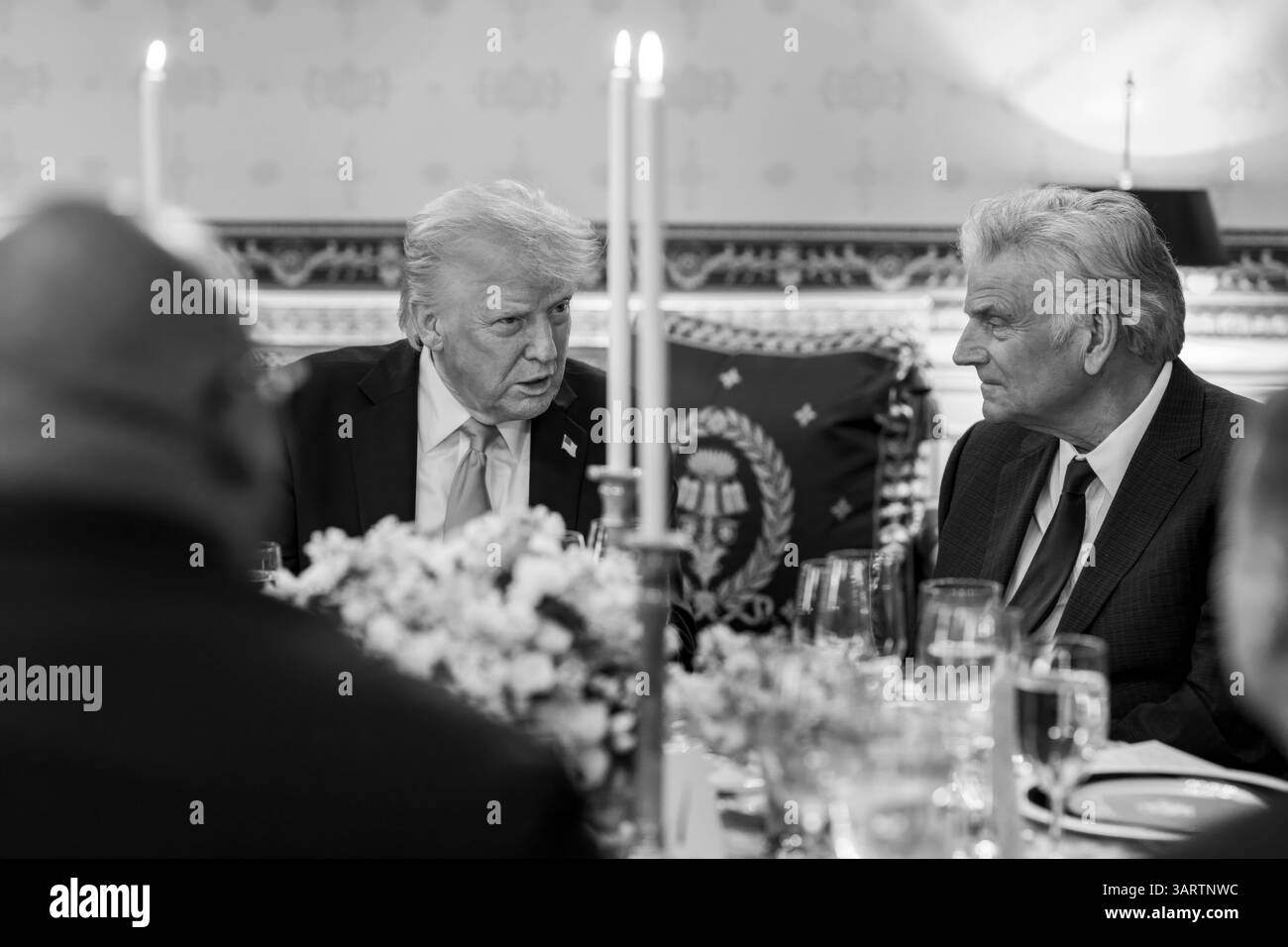 President Donald Trump participates in an Easter prayer service and ...