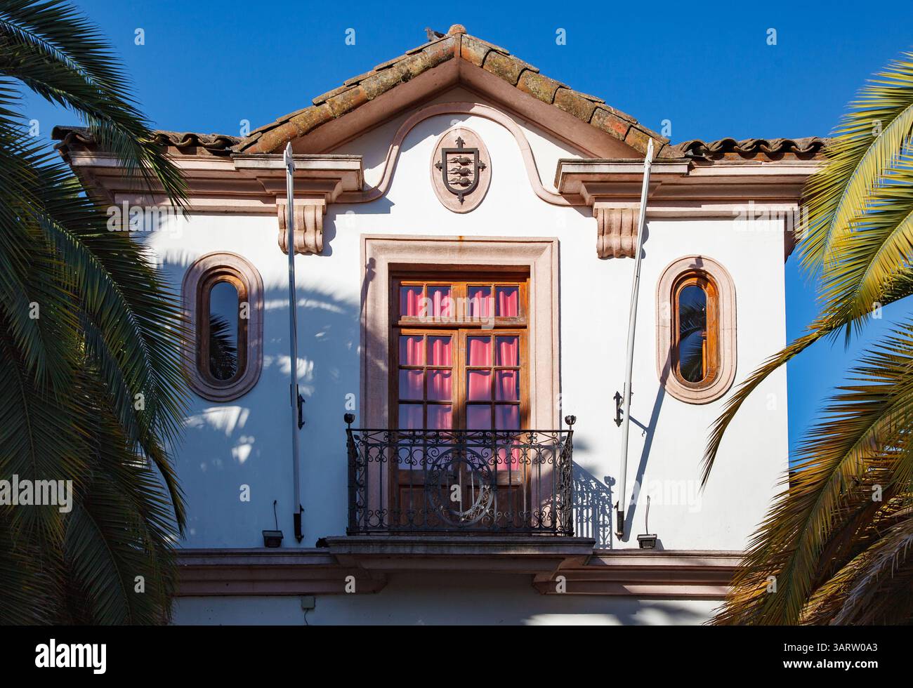 The Yellow colonial style Santa Cruz hotel, Santa Cruz Chile Stock ...
