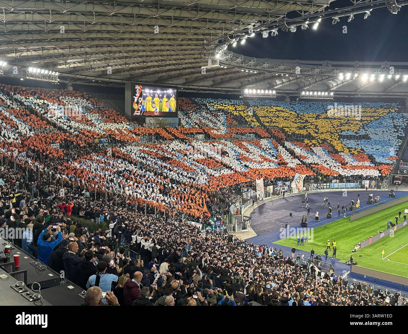 Rome, Italy. 17th Apr, 2025. Olimpico Stadium, Rome, Italy - Lazio fans ...