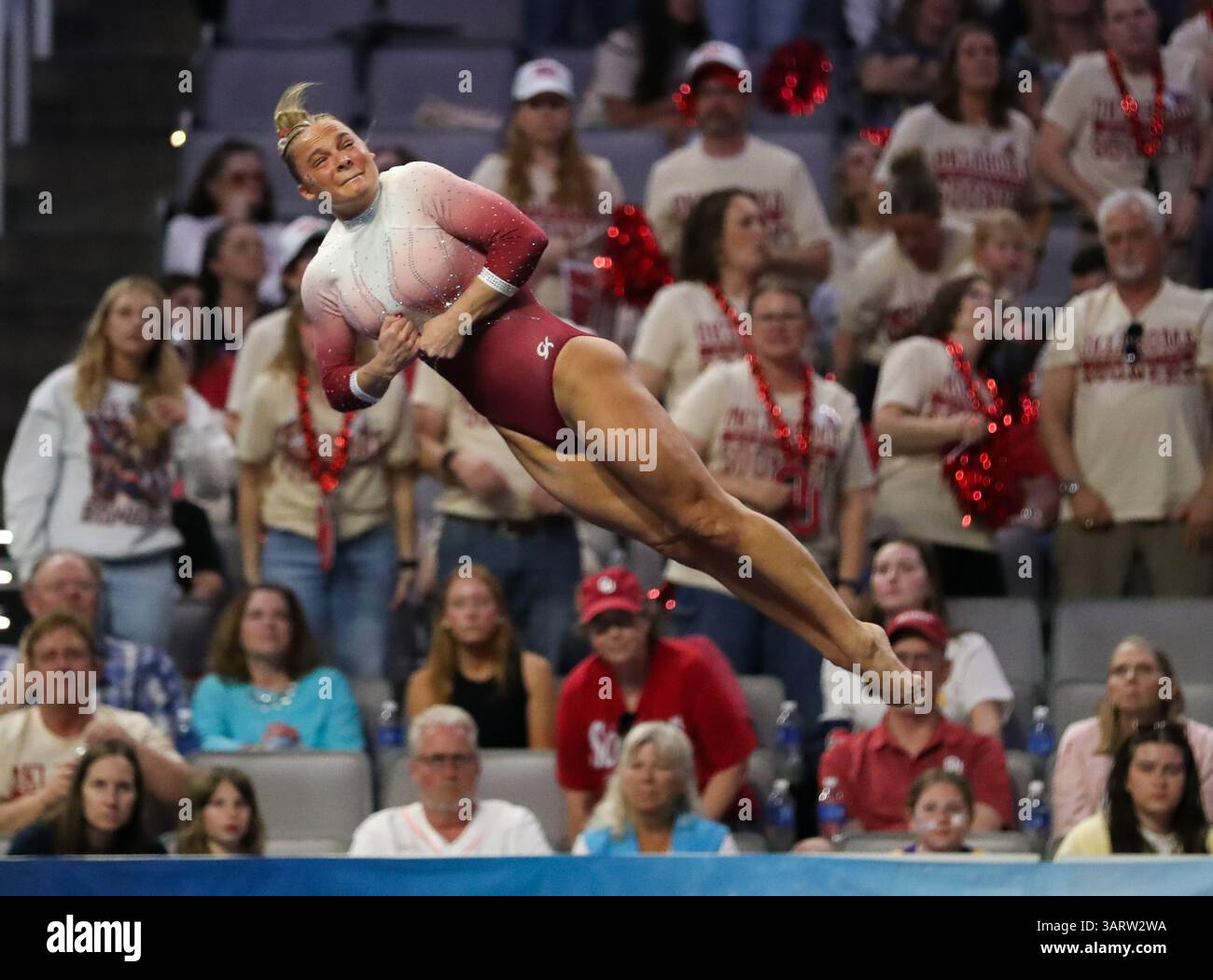 April 17, 2025, Fort Worth, Texas, USA: Alabama Crimson Tide gymnast ...