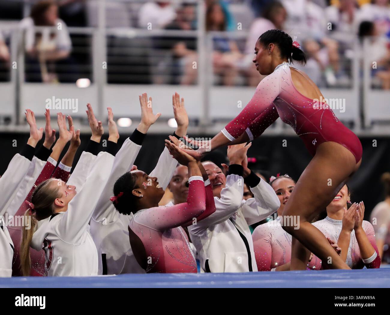 April 17, 2025, Fort Worth, Texas, USA: Alabama Crimson Tide gymnast ...