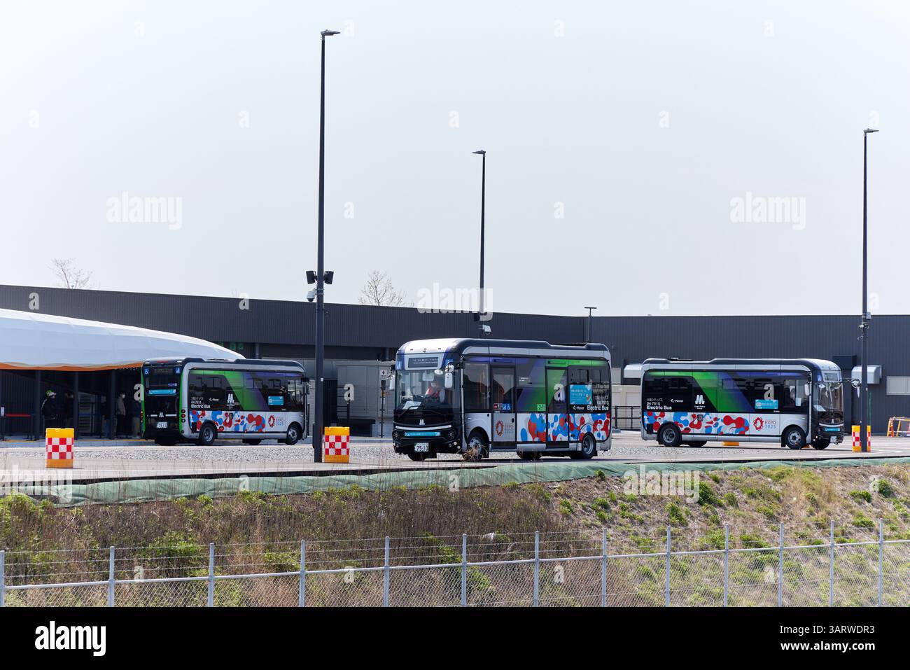 Electric buses called e Mover are at Expo 2025 Osaka on Yumeshima ...