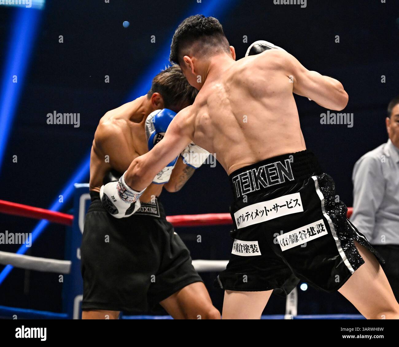 Japan's Tomoya Tsuboi (white gloves) hits Thailand's Boonrueang Phayom ...