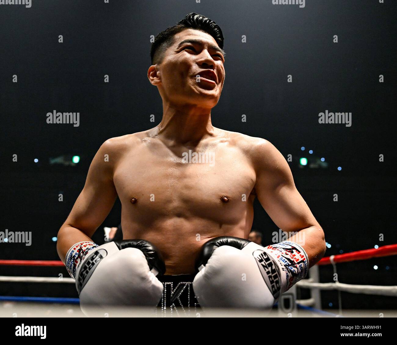 Tokyo, Japan. 13th Mar, 2025. Japan's Tomoya Tsuboi before his pro debut's 8R 117-pound weight ...