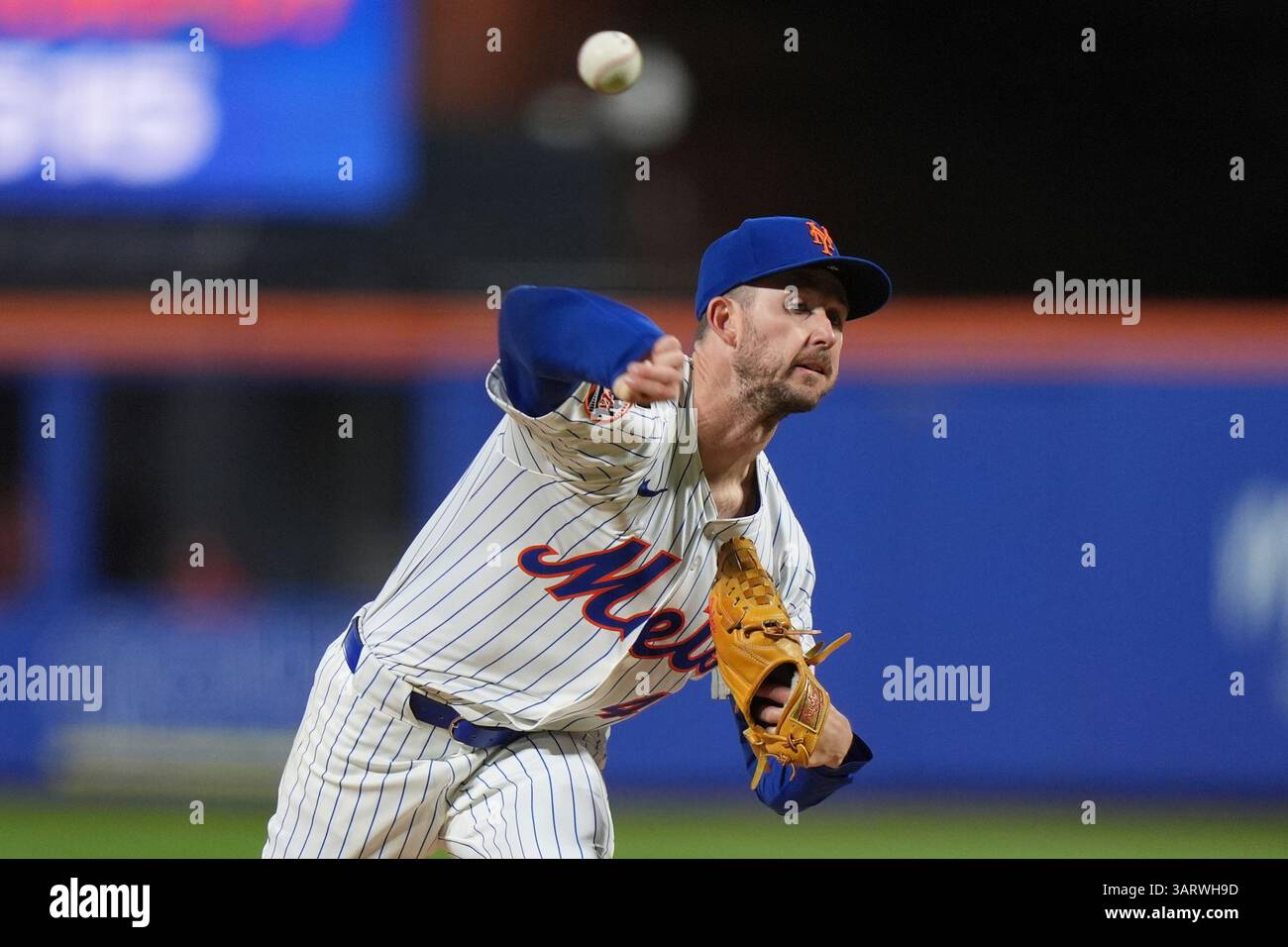 New York Mets' Griffin Canning pitches during the third inning of a ...