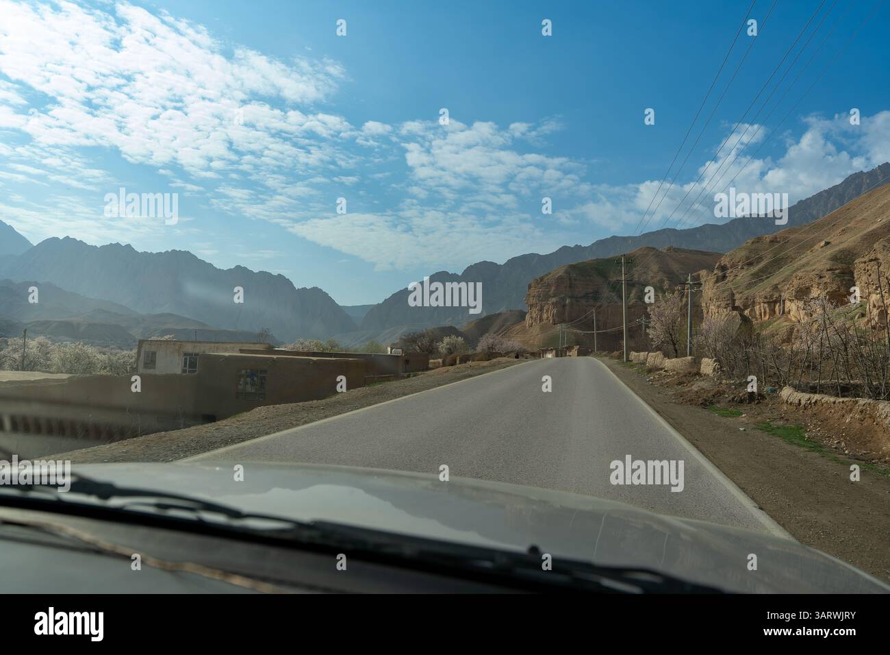 mountain landscape on the highway Mazar and Sharif Kabul, Aybak city ...